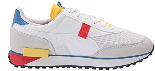 PUMA mens Future Rider Sneaker, Puma White-maize, 5 US