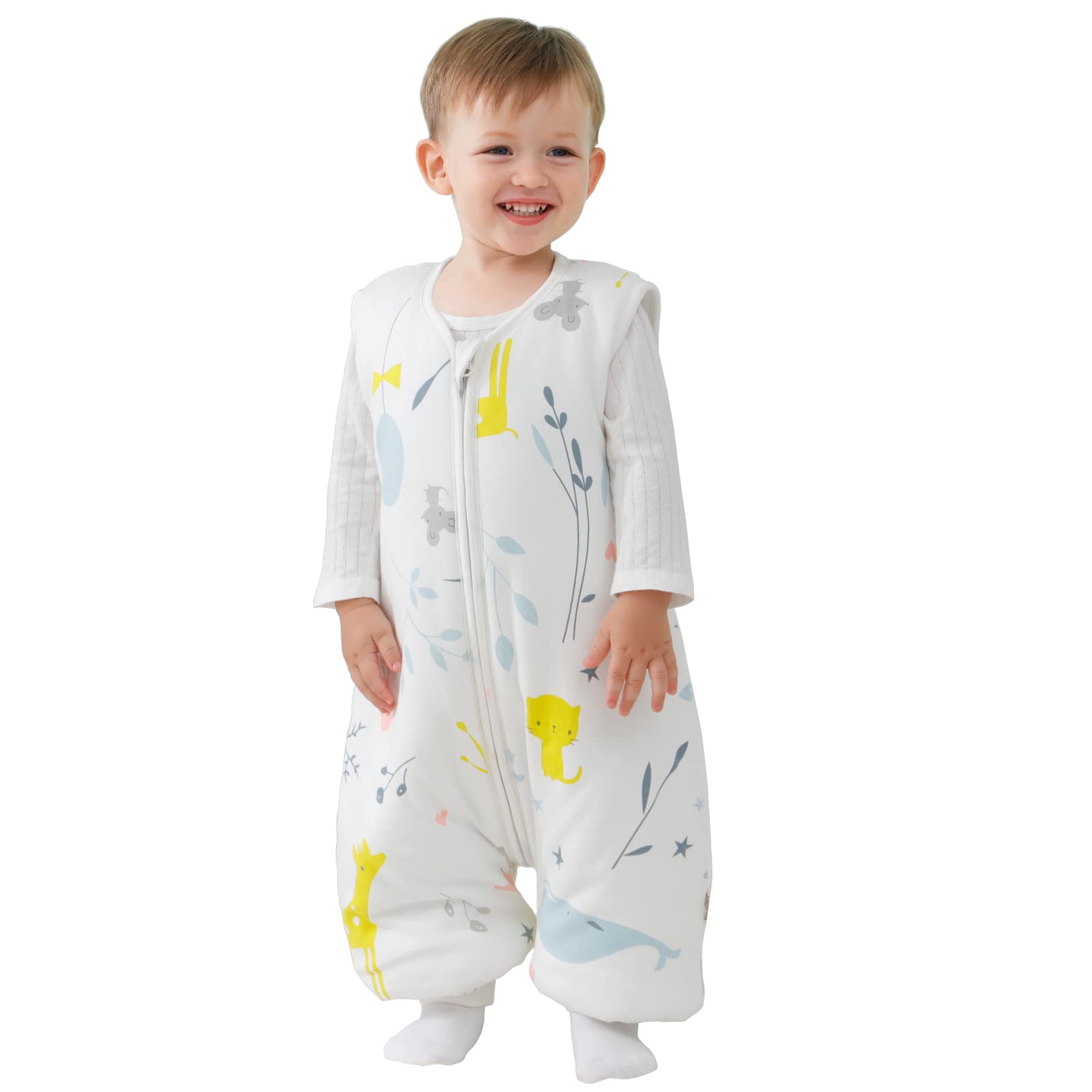 Mosebears Baby Sleep Sack with Feet，Baby Winter Sleep Sack for Toddler Thicken 2.5 TOG (18-36 Months, Baby height 34-38 inches)