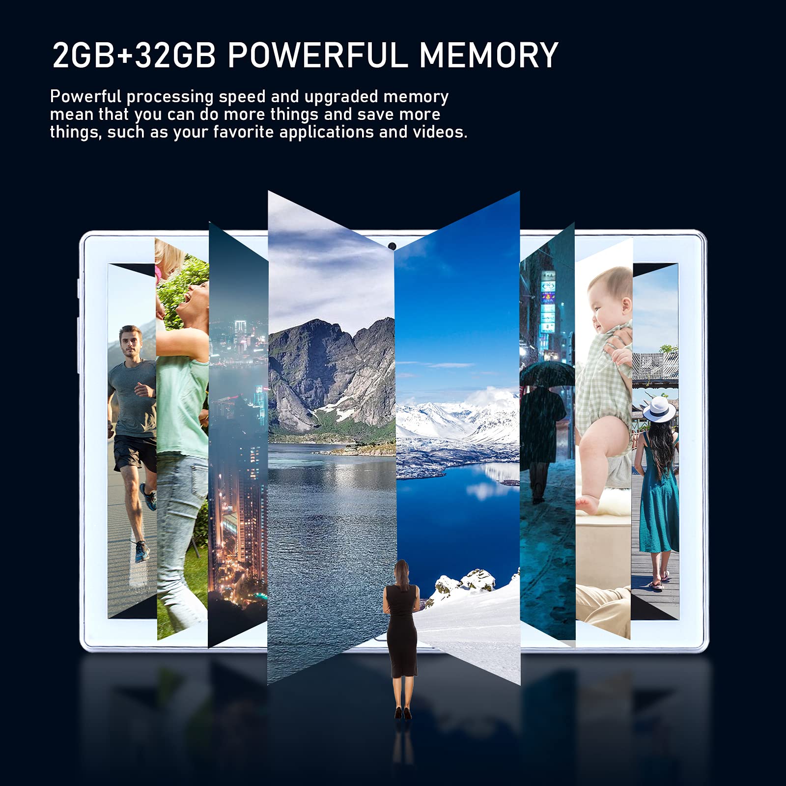 TABASTHER 10.1 inch Android 10 Metal Ultra-Thin Flat Panel Dual SIM Card Slot 2.5D Flat Glass Touch Screen 2GB RAM 32GB ROM 3G Phablet Built-in Bluetooth WiFi GPS Tablet with (Silver)