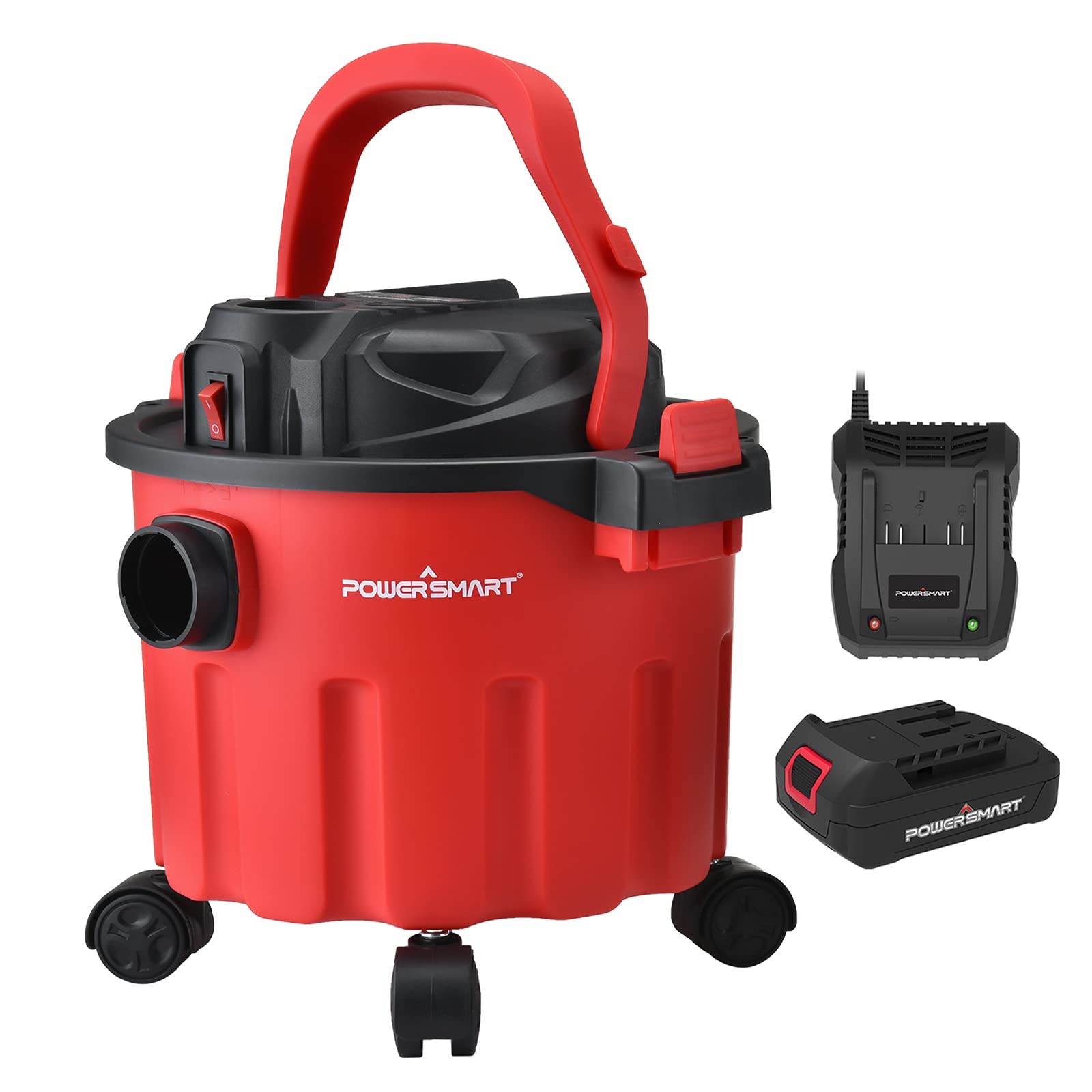 PowerSmart HEPA Cordless Shop Vacuum Cleaner, 2.6 Gallon, 20V, with 1.5Ah Battery and Charger, Portable Shop Vac