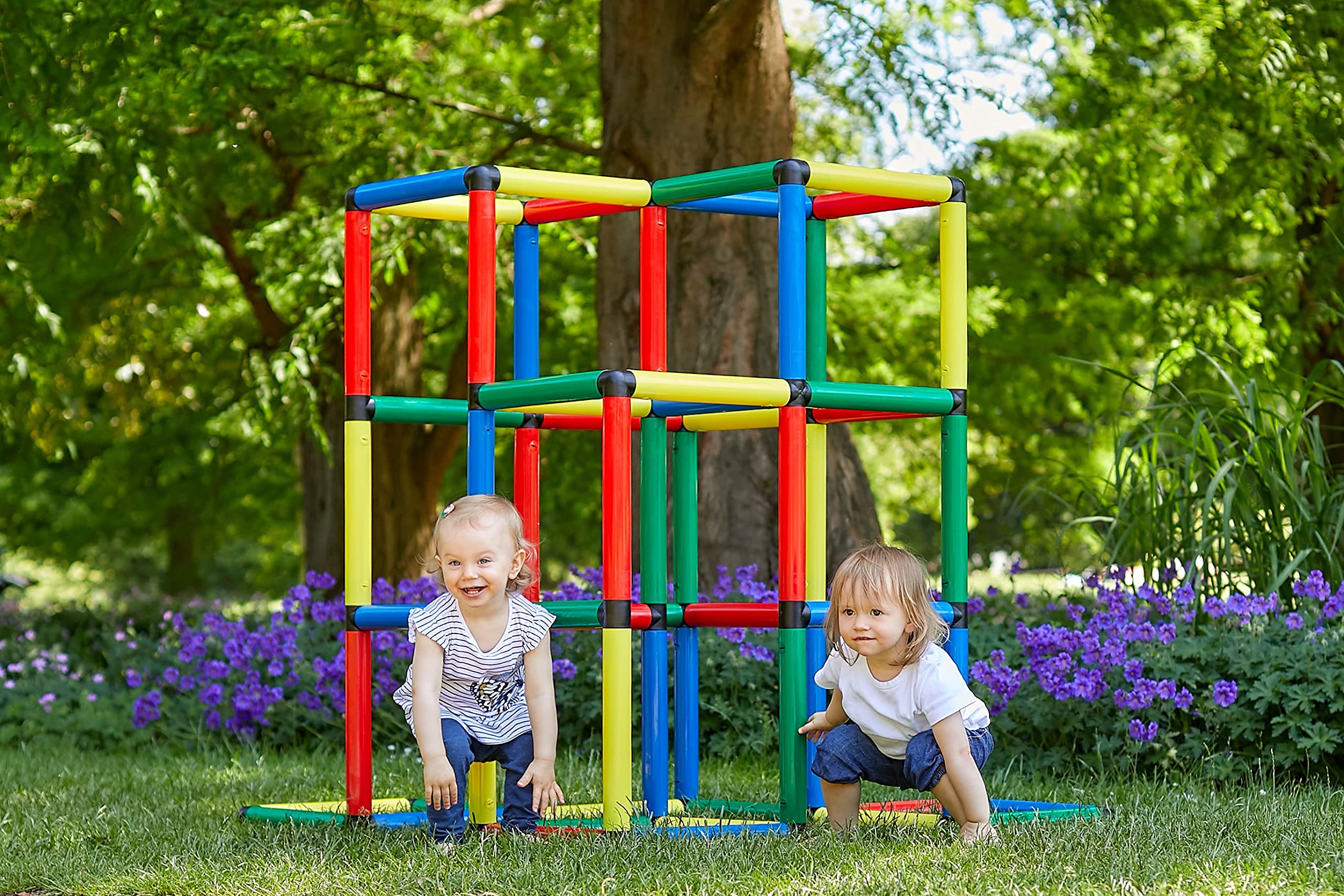 Quadro Climbing Pyramid - Rugged Indoor/Outdoor Climber, Tot/Toddler Jungle Gym, Expandable Modular Component Playset, Giant Construction KIt, Play Structure, for Kids Ages 1-6 Years.