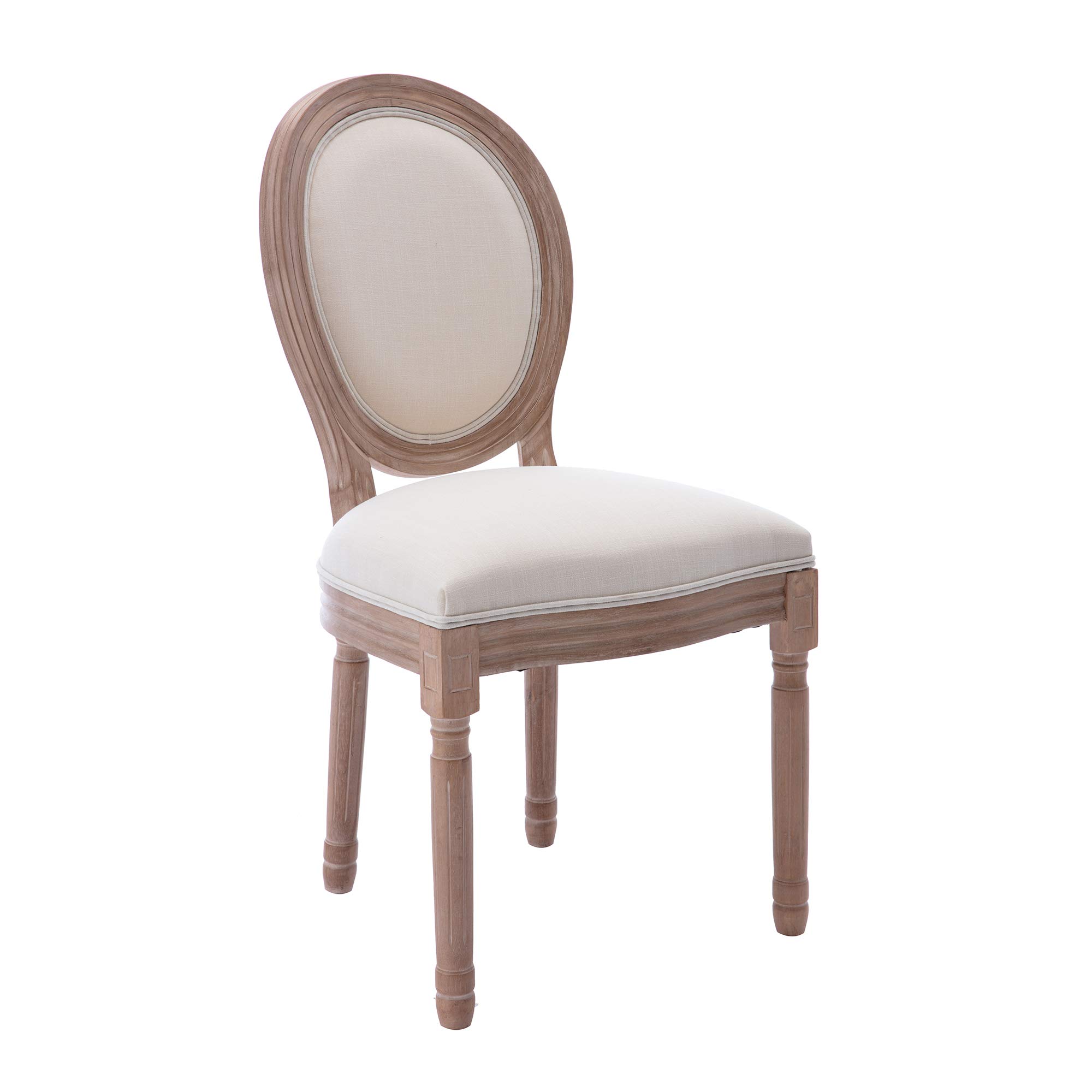 Merax Dining Chairs, Dining Room Chairs Set of 2, Upholstered Fabrice French Dining Chair with Rubber Legs (Beige, Set of 2)