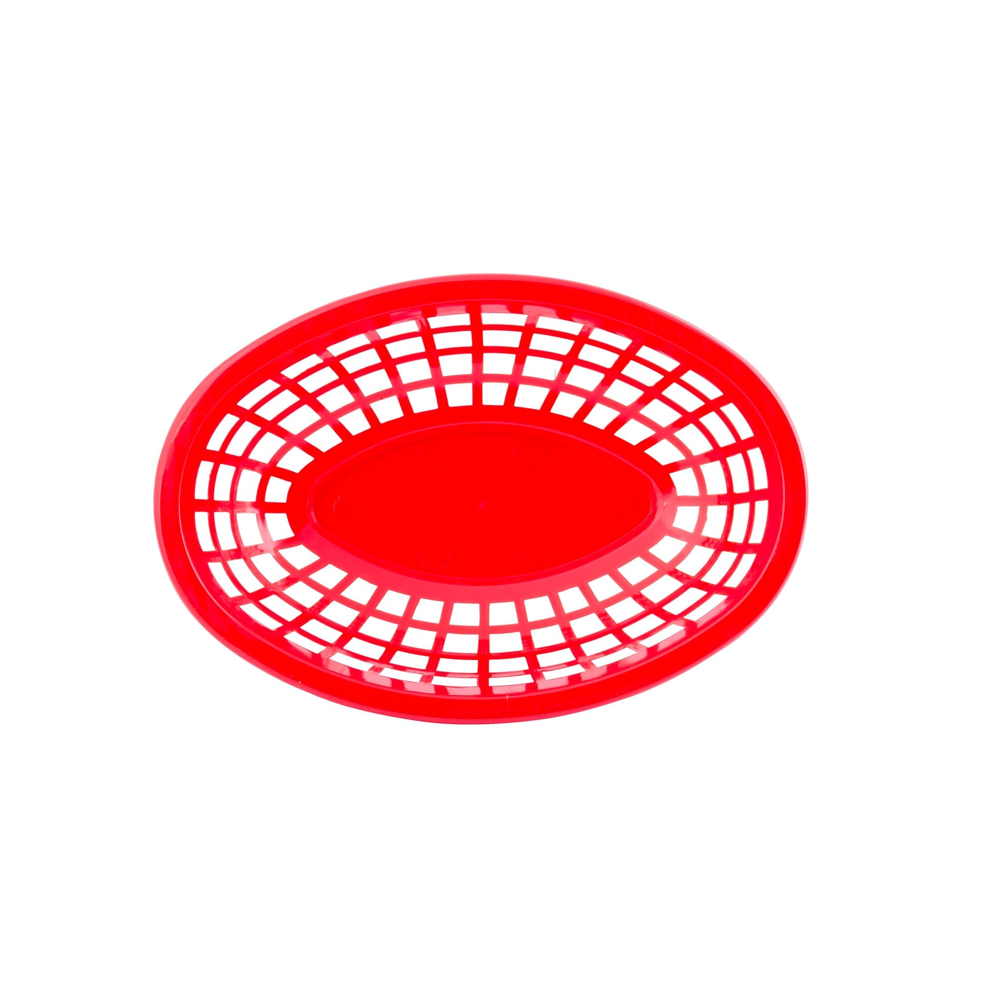 Tablecraft Red Polyethylene 7-3/4" Oval Side Order Basket