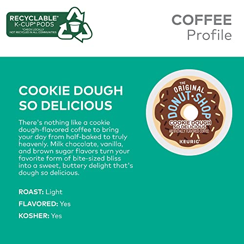 The Original Donut Shop Cookie Dough So Delicious, Keurig Single Serve K-Cup Pods, Flavored Coffee, 72 Count (6 Packs of 12)