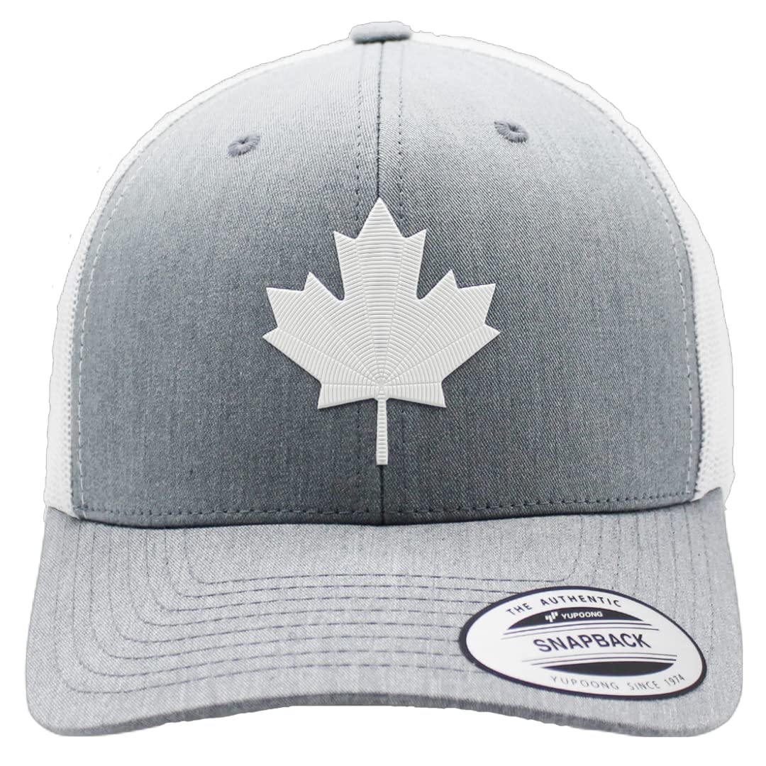 The Pride Canada Hat Premium 3D Patch Trucker Hat, Snapback Cap Handmade in USA with Imported Goods (6606HTWH-MatteWH)