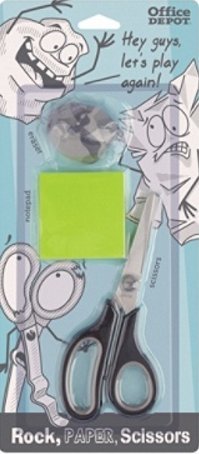 Office Depot Brand Rock, Paper And Scissors Kit, 5 1/2", Straight, Black/Gray