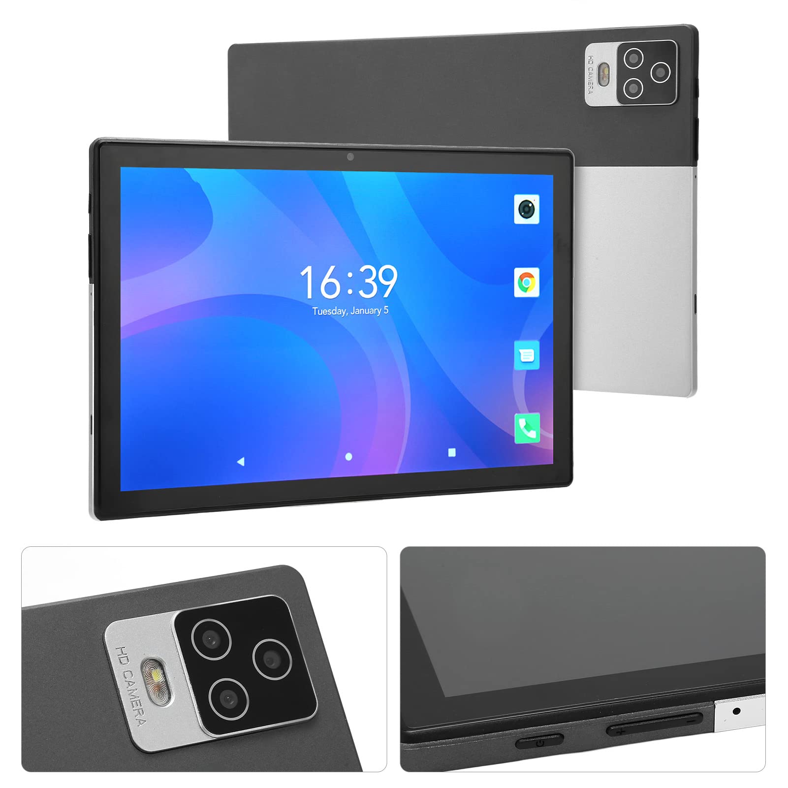 Tablet 10 Inch for Android 12.0, 6GB RAM 128GB ROM, 512GB Expand, Octa Core 4G LTE Tablets, 8MP+16MP, FHD 1920x1200, BT5.0, 7000mAh Fast Charge, 2.4G/5G WiFi (Silver)