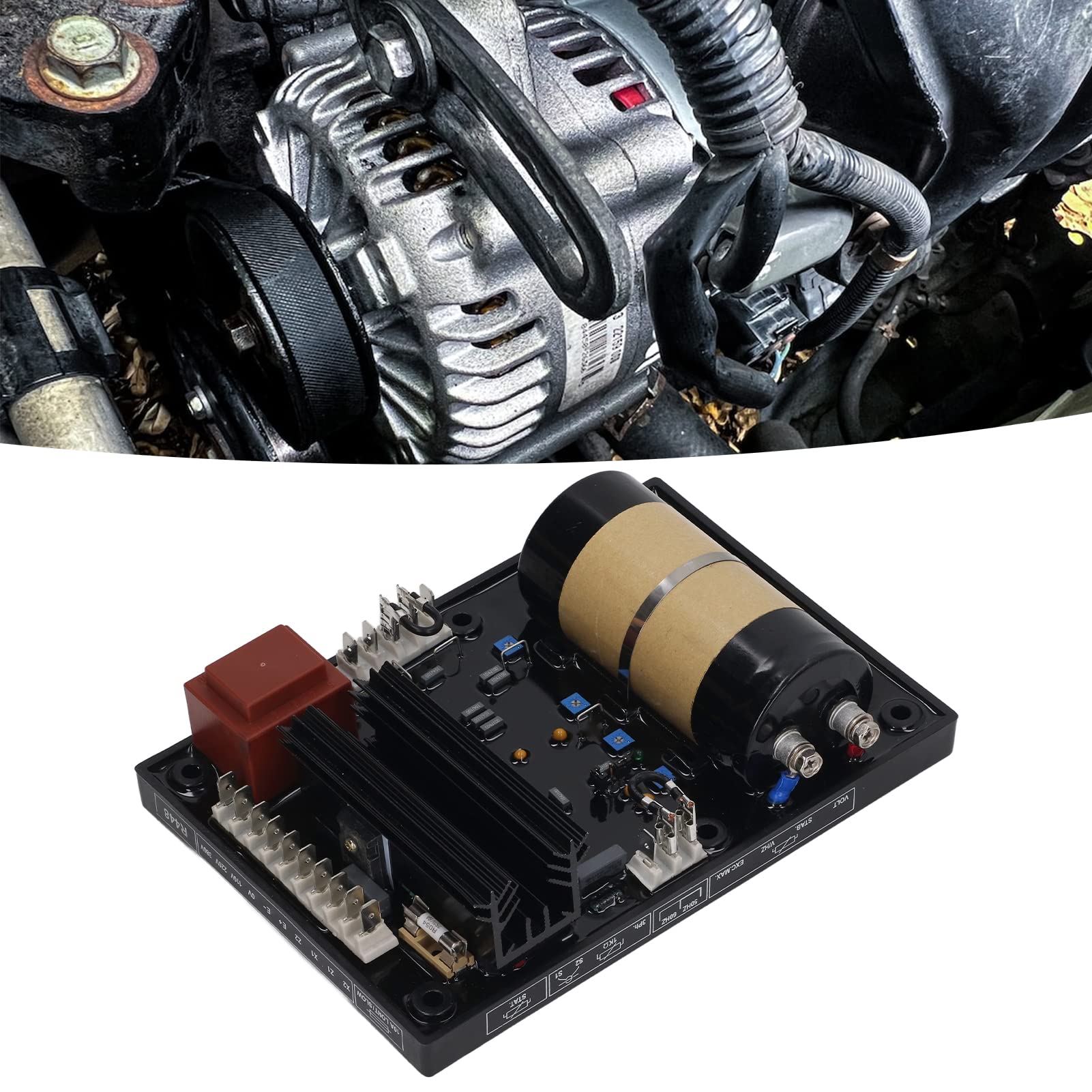 Mothinessto Generator AVR, Generator Volt Control Regulator 70‑140VAC Accurate Controlling Easy Installation Compact for Replacement