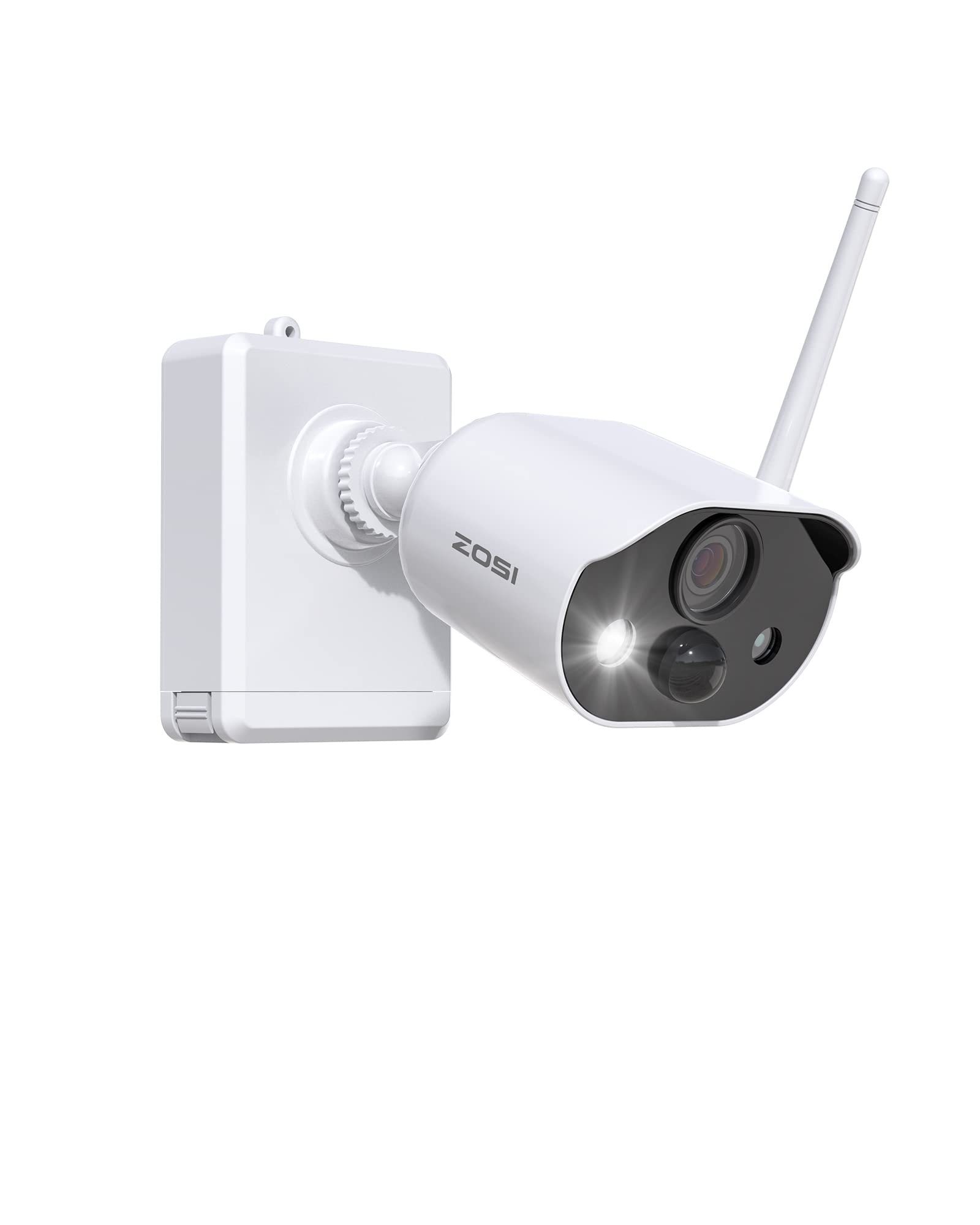 ZOSI C306Pro Add-on Battery Powered Wireless Security Camera, Wire-Free Outdoor Camera with Night Vision, Spotlight, 2-Way Talk, PIR, Light & Siren Alarm (Only Work NVR: 1NR-08RP10-US)
