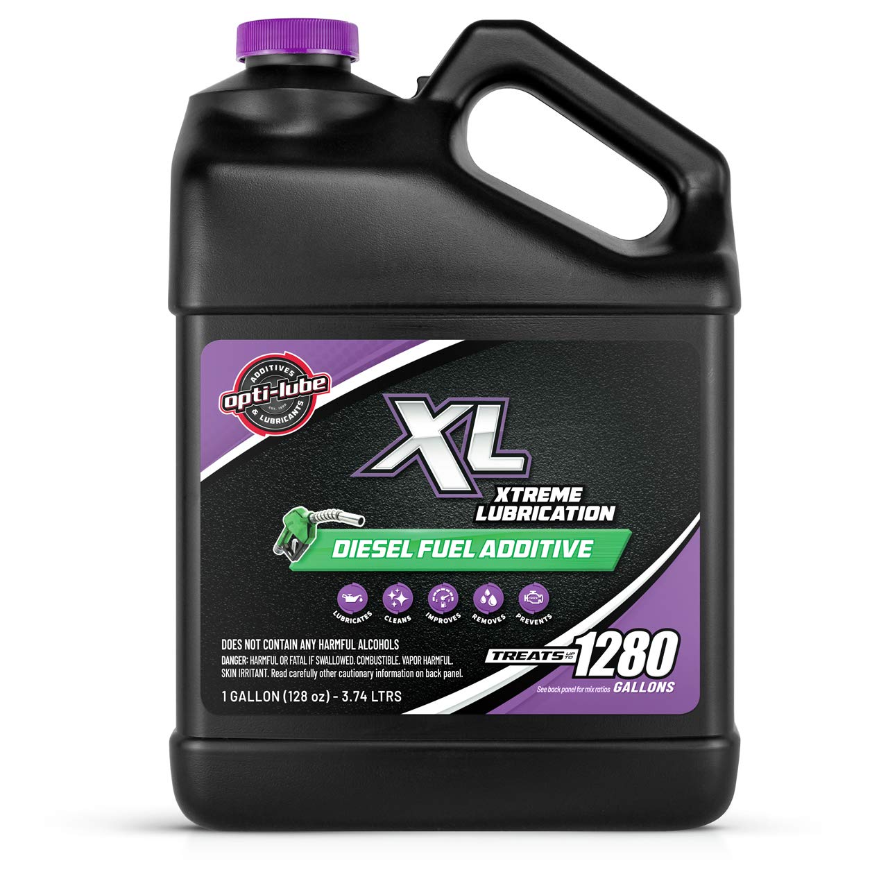 Opti-Lube XL Xtreme Lubricant Diesel Fuel Additive: 1 Gallon with Accessories (HDPE Plastic Hand Pump and 2 Empty 4oz Bottles) Treats up to 1,280 Gallons