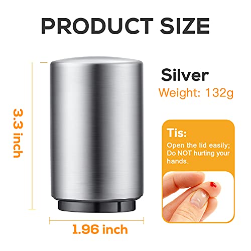 Swaytail Premium Beer Bottle Opener, Stainless Steel, Automatic Wine Bartender Tool, Press & Pop Lid Open, Potable, No Damage, Quick Open Cap for Kitchen Home Bar Restaurant Household Utensils