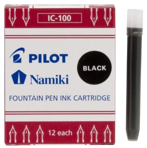 PILOT Namiki IC100 Fountain Pen Ink Cartridges, Black & Blue Inks, 24-Pack (69101/69100)