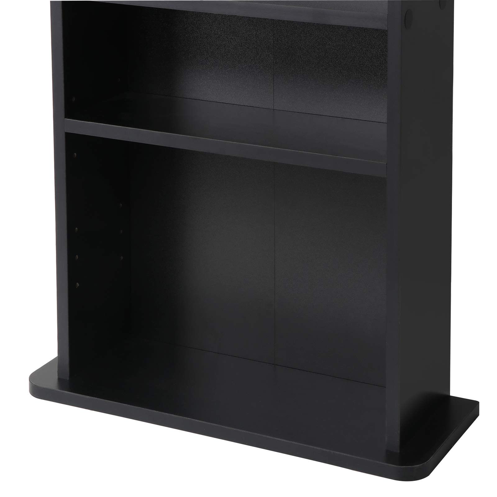 Nova Microdermabrasion Adjustable Media Storage Tower(DVD,CD,Games), 5-Tier Wooden Media Storage Organizer Cabinet, Bookshelf Display Bookcase for CDs, Books, Video Games, Arts