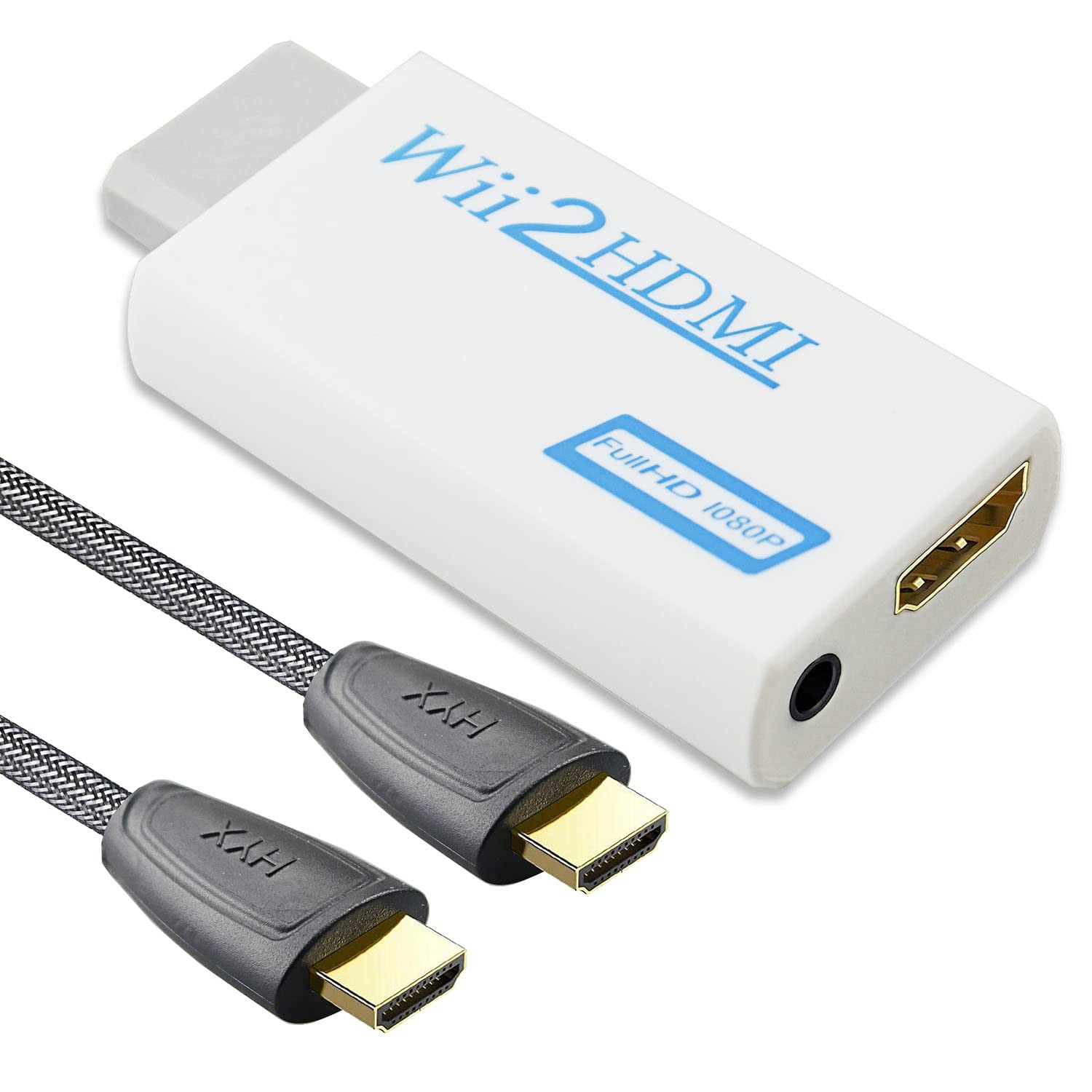 Wii to HDMI Adapter with HDMI Cable, Compatible with Nintendo Wii - Converter HD Video Audio Output Supports All Wii Display Modes NTSC 480i 480p, PAL 576i