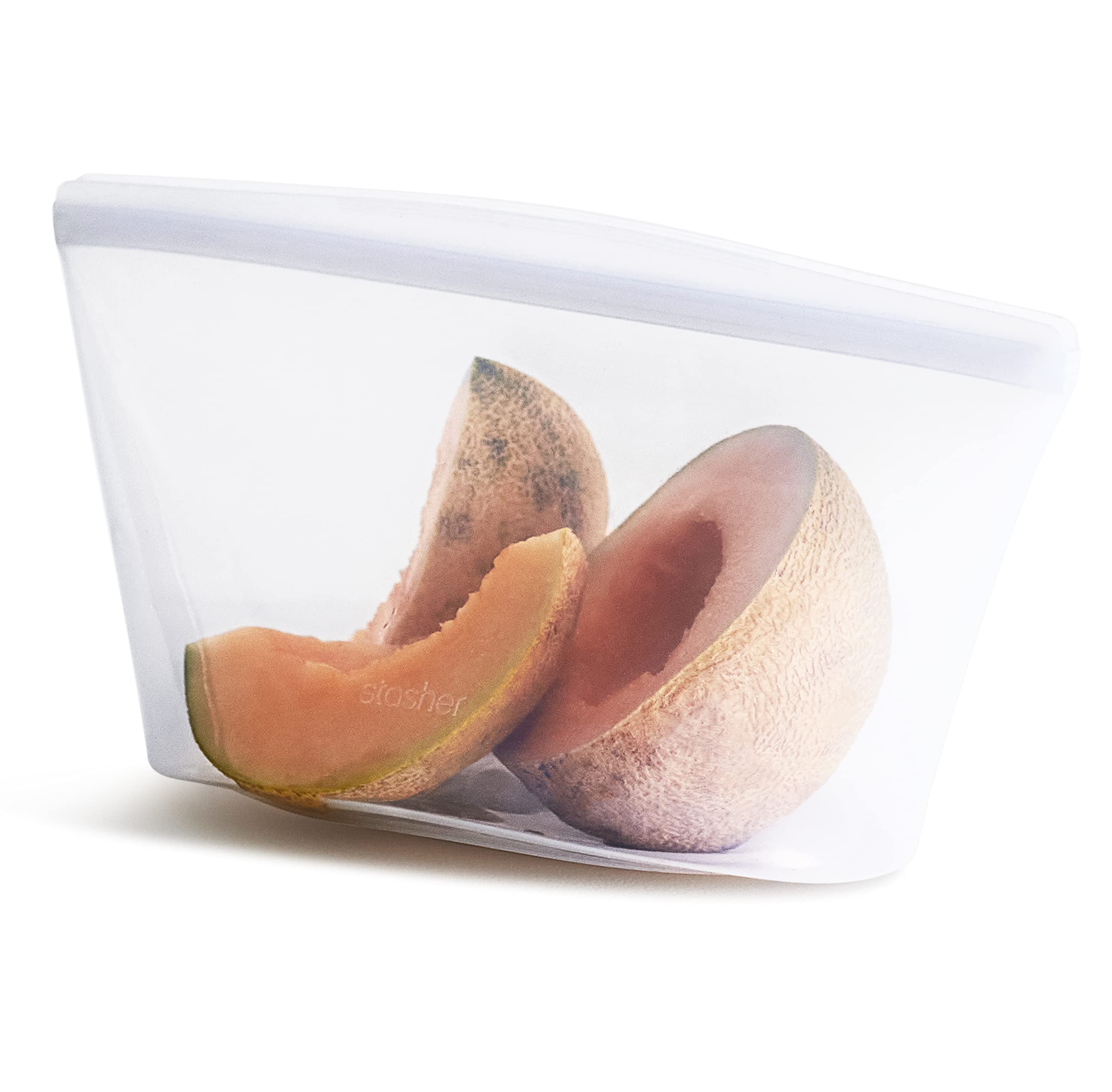 Stasher Reusable Silicone Storage Bag, Food Storage Container, Microwave and Dishwasher Safe, Leak-free, 8 Cup Bowl, Clear