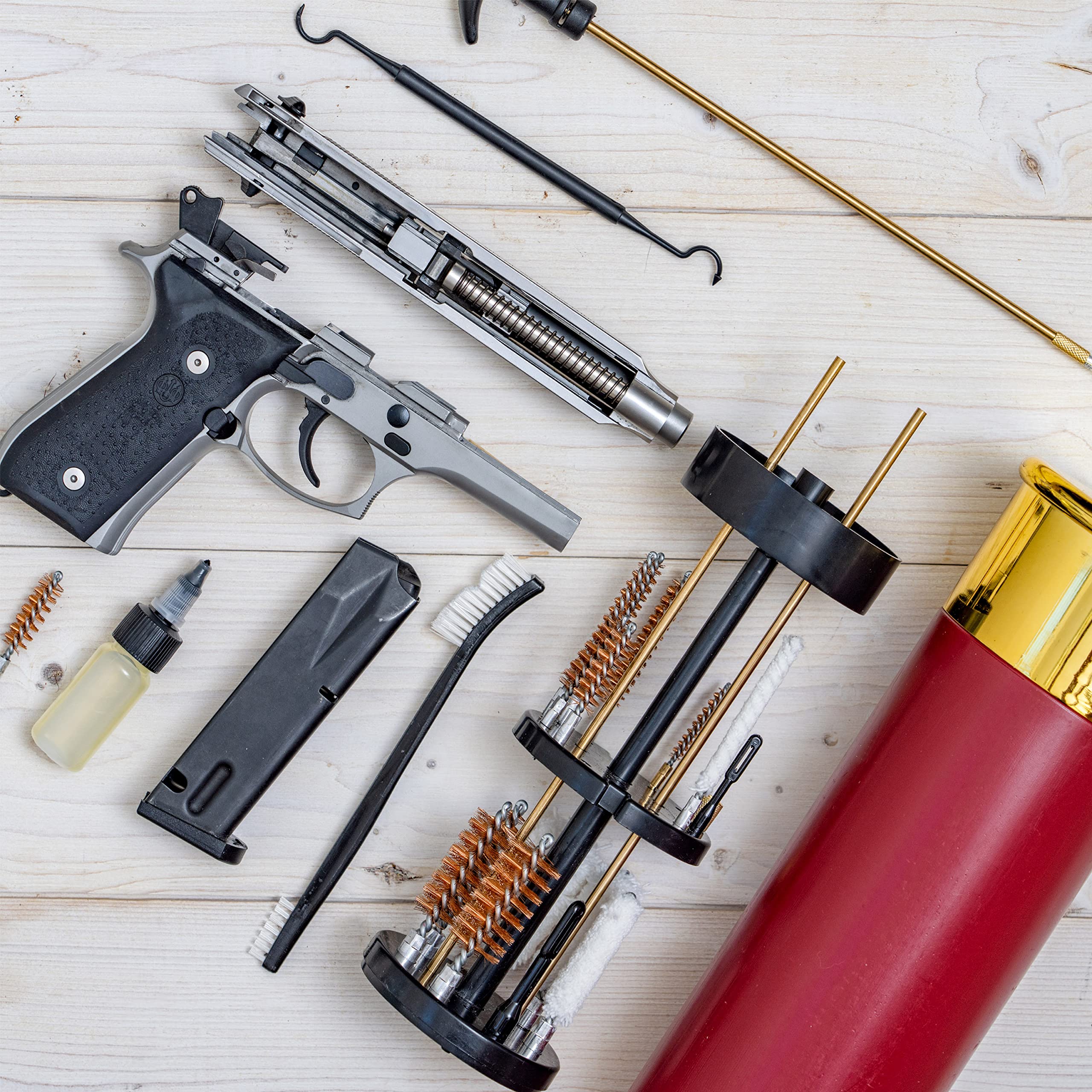 Wild Shot Deluxe Gun Cleaning Kit with Shotgun Shell-Shaped Storage Case, Cleaning Tools to Effectively Maintain Handguns, Shotguns and Rifles