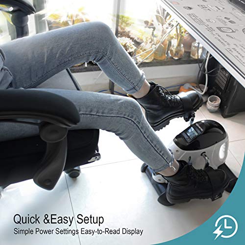 ODOGYM Mini Under Desk Exercise Pedal Bike, Portable Exercise Bike with LCD Display for Arms and Legs Rehabilitation Training Equipment