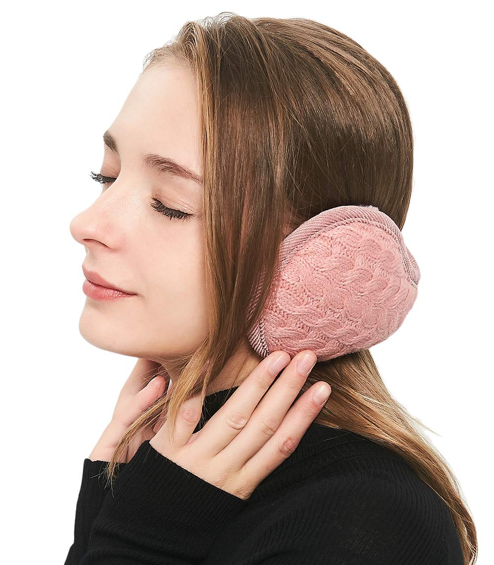 Rungion Unisex Warm Knit Women Earmuff Cashmere Winter Pure Color Earmuffs Fur Earwarmer Adjustable Wrap