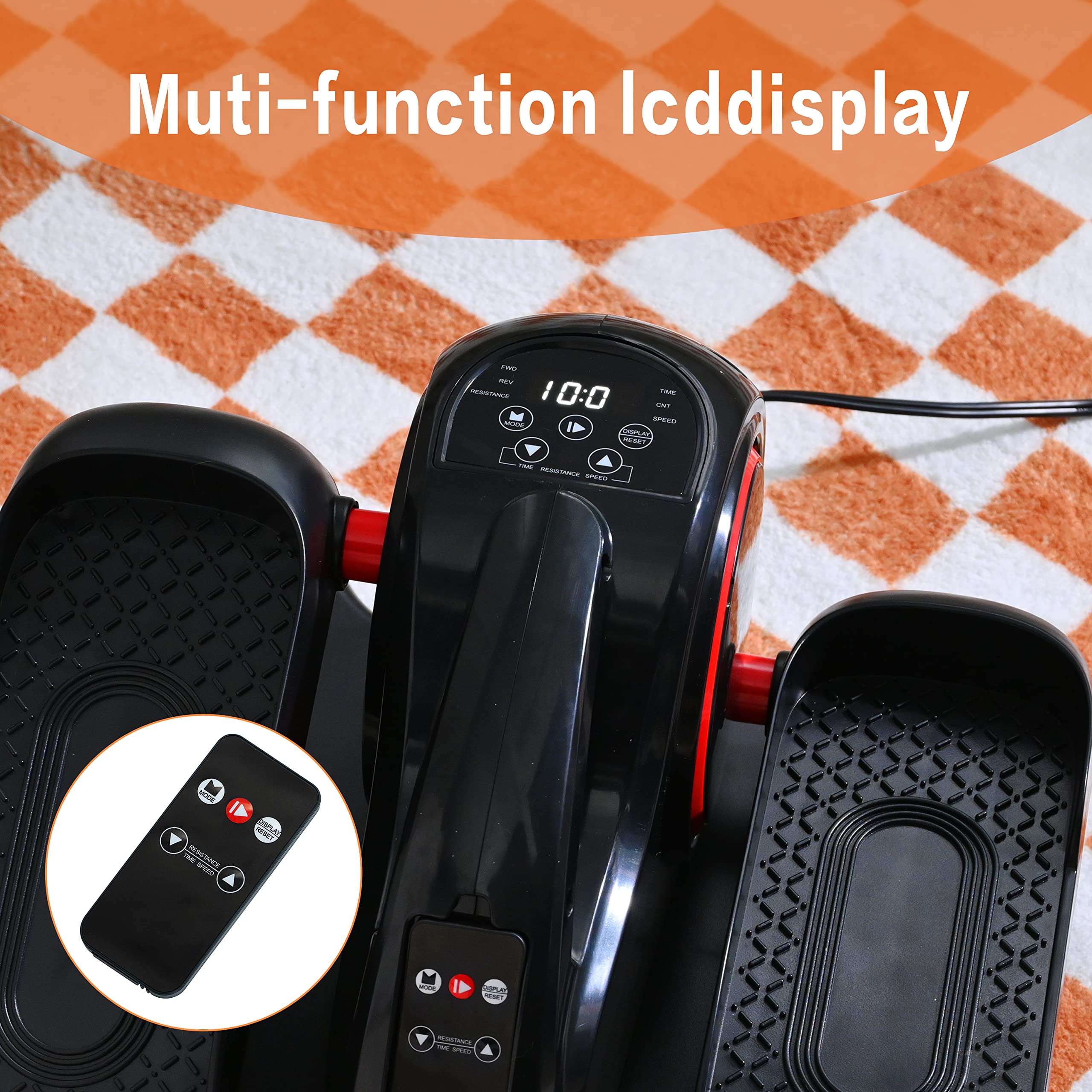 WILDKEN Under Desk Elliptical with Remote Control, Under Desk Bike Pedal Exerciser Electric Elliptical, Mini Seated Elliptical Training Machine, for Home Office, Plugged in or Used Without Power