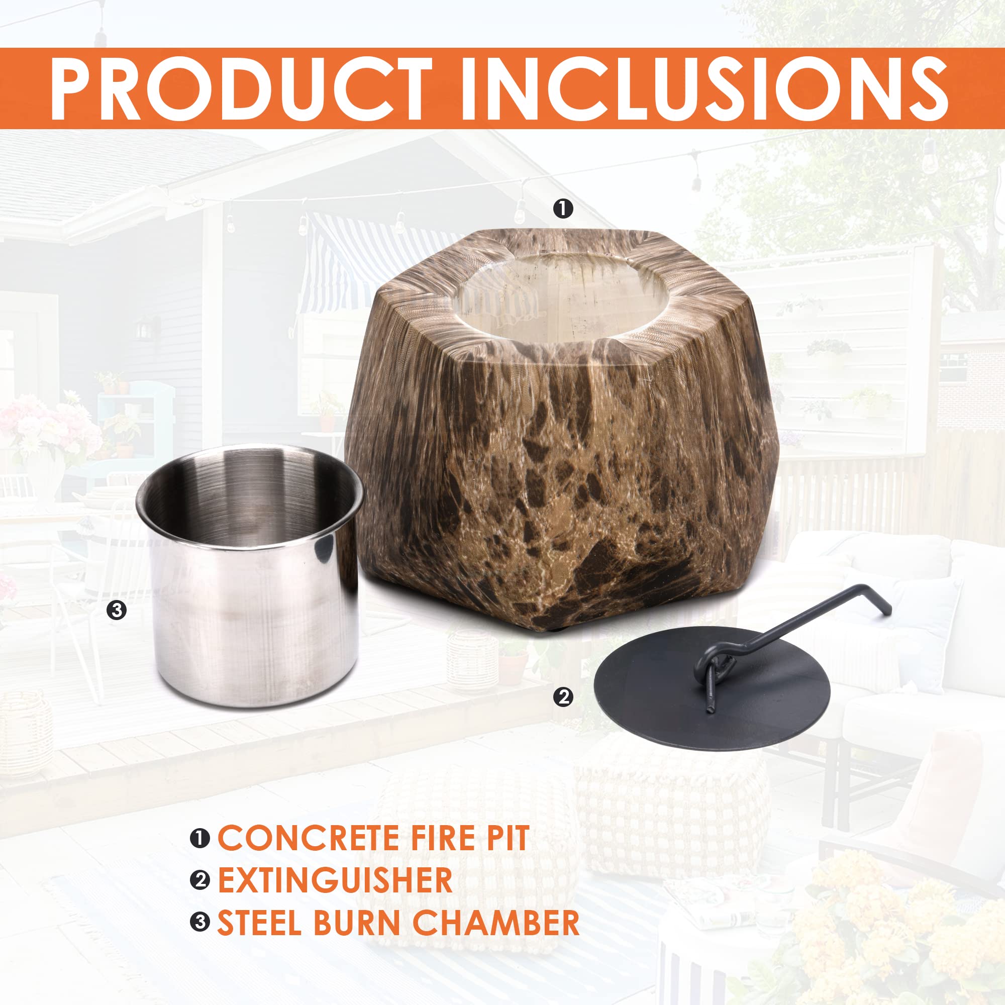 Tabletop Rubbing Alcohol Fireplace Indoor Outdoor Fire Pit Portable Fire Concrete Bowl Pot Fireplace