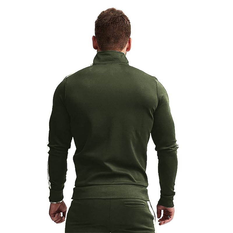 TEZO Men's Casual Active Tracksuits Full Zip Sports Jogging Suits Sets Athletic Running 2 Piece Sweatsuits with Zip Pockets(BK 2XL)