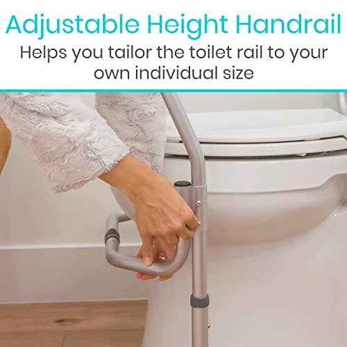 Vive Toilet Safety Rail Frame - Grab Bars for Bathroom - Fall Prevention - Adjustable Non Slip for Adults, Seniors, Elderly, Disabled, Handicapped - Padded Handle Support - Medical Device for Home Use