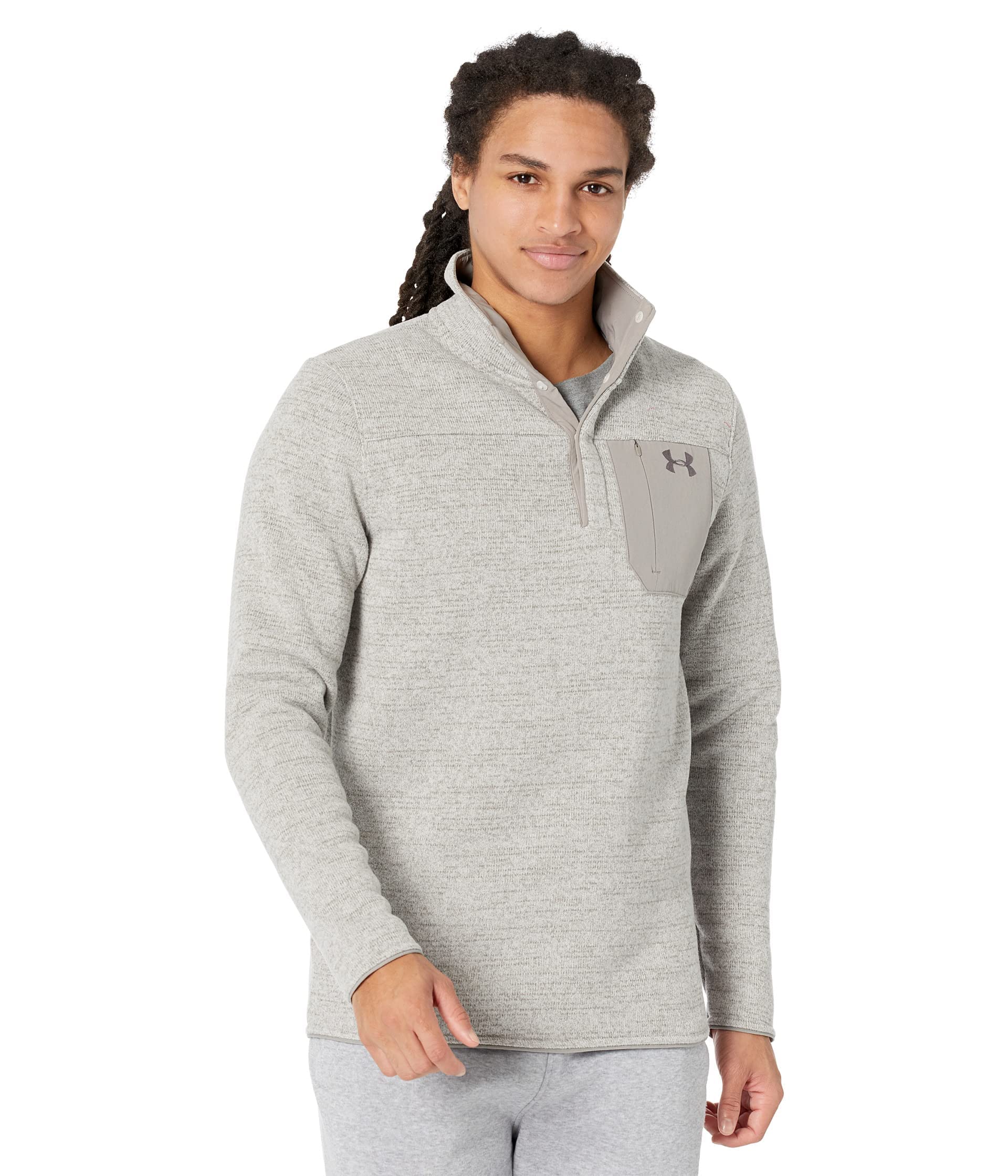 Under Armour Mens Specialist Henley 2.0, (294) Pewter/Ghost Gray/Fresh Clay, X-Large