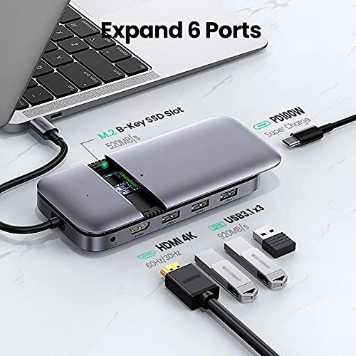 XXXDXDP USB C HUB USB Type C 3.1 to M.2 B-Key 4K 60Hz USB 3.1 10Gbps USB C HUB Splitter