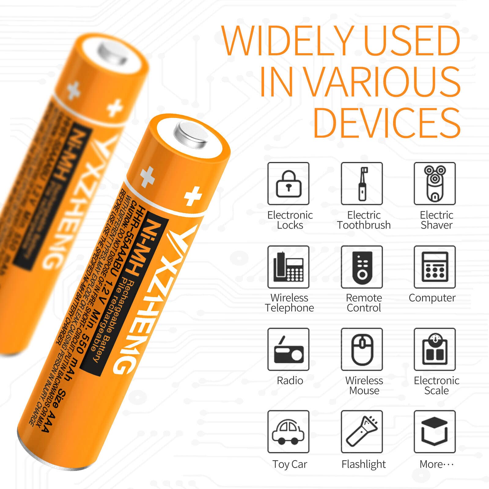 QWSHAN 4/8 pcs HHR-55AAABU AAA 1.2v Battery for Panasonic Cordless Wireless Phone Telephone Handset DECT 6.0 550mAh Rechargeable NI-MH (8pcs)