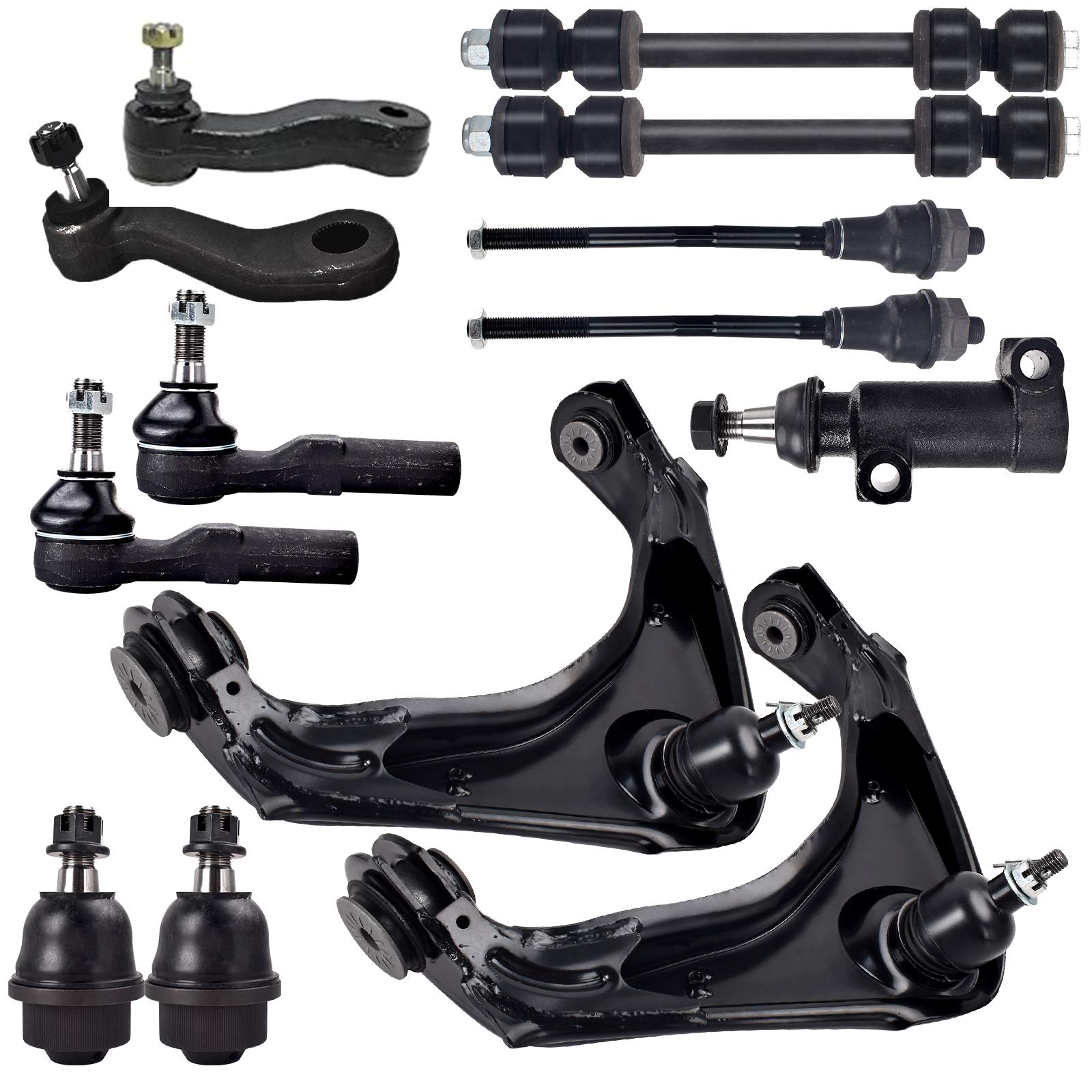 nifeida 13Pcs Front Lower Upper Control Arms and Ball Joints Suspension kit Compatible with Silverado Avalanche Suburban GMC Sierra Yukon Hummer H2 1500 2500 3500 HD,Front Suspension Steering Kit