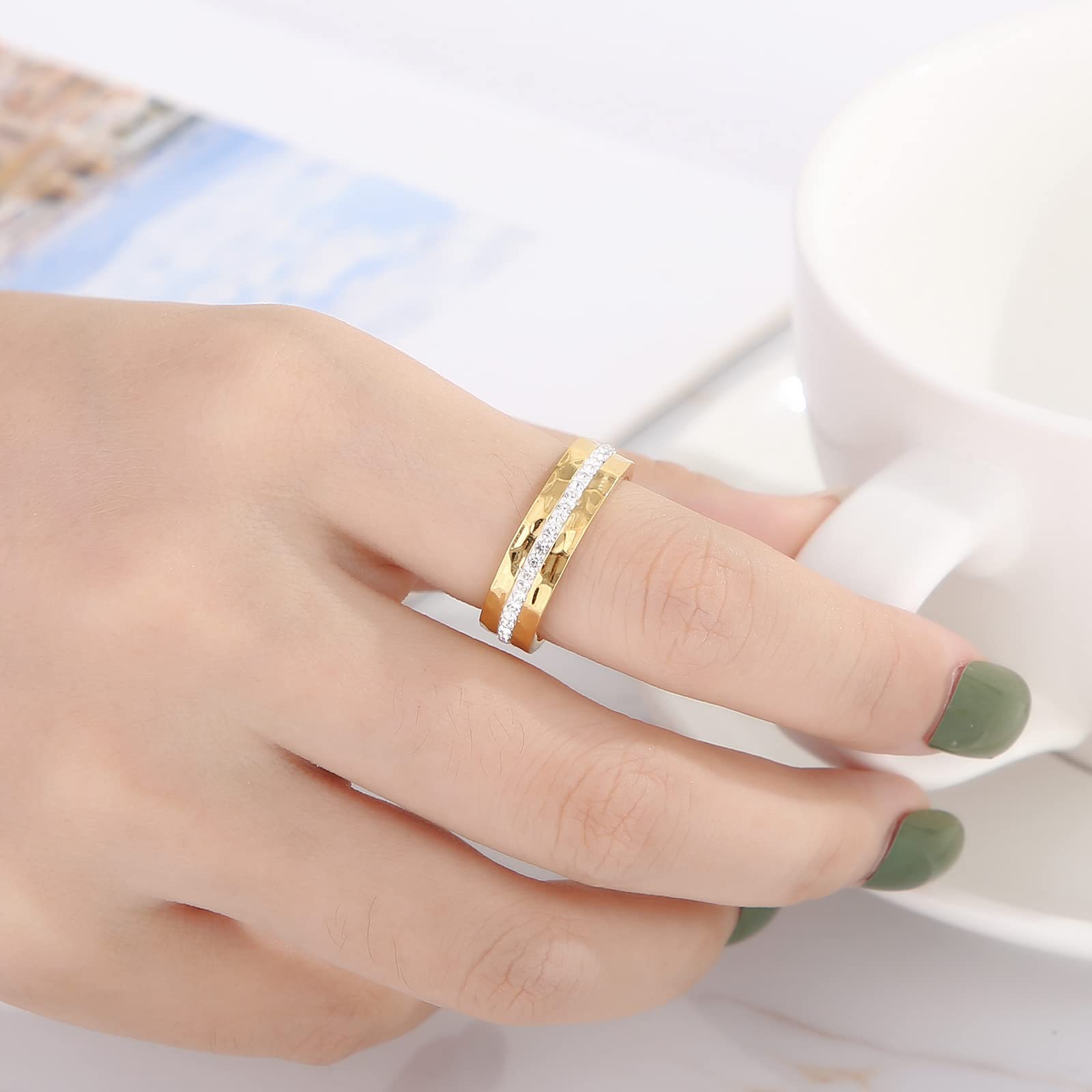 Vimimon 18K Cubic Zirconia Engagement Rings for Women,Gold Plated/Sterling Silver Wedding Promise Rings Wedding Band Jewelry for her Size 6-12