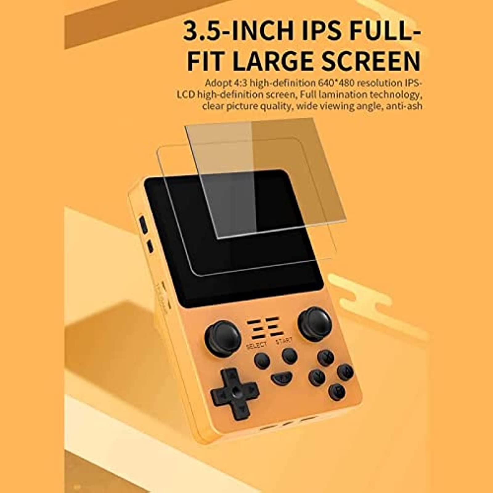 ZENZES Handheld Game Console Powkiddy RGB20S with Built-in 20000 Games, 3.5inch IPS Screen Portable Handheld Nostalgic Arcade Retro Game Machine, Game Console Toy Gift-16G+128G||Blue