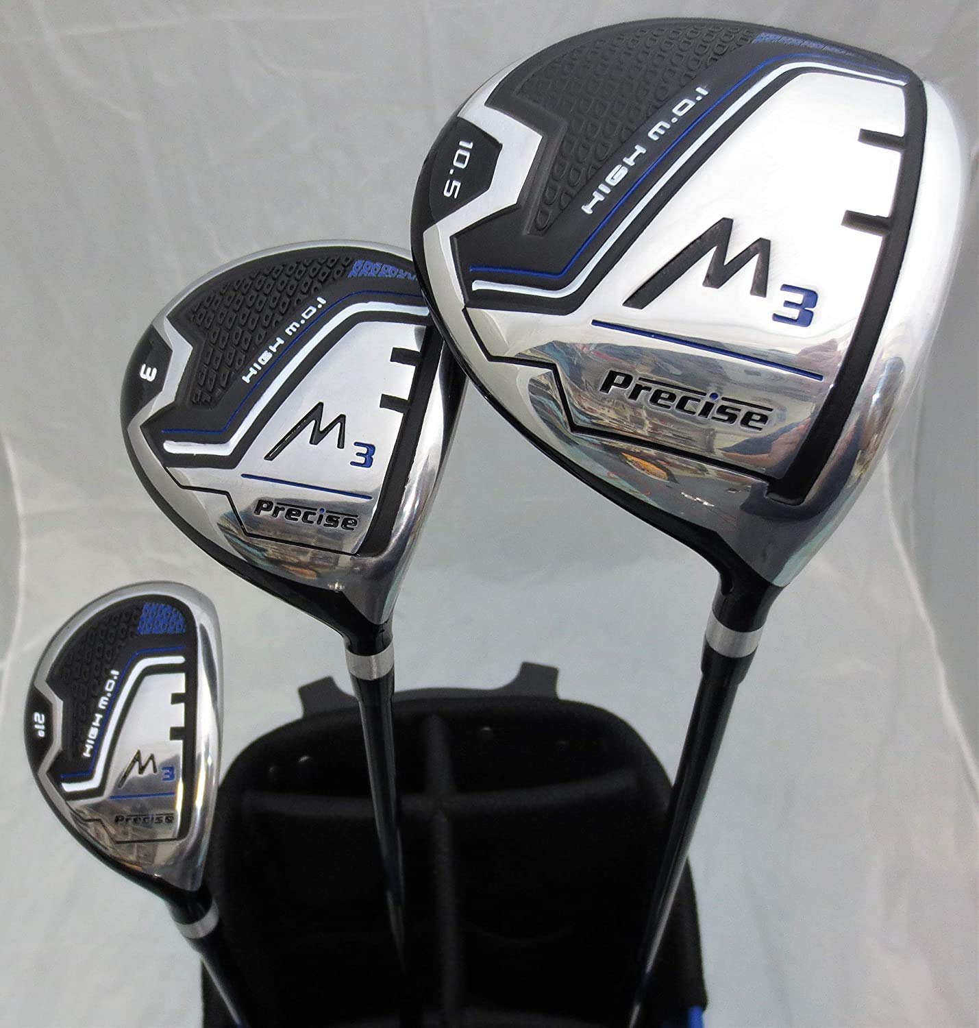 Mens Complete Golf Set - Right Handed Clubs Driver, Fairway Wood, Hybrid, Irons, Putter, Stand Bag Regular Flex