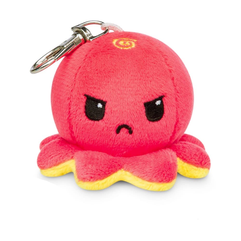 TeeTurtle | Plushie Charm Keychain | Angry Red Octopus