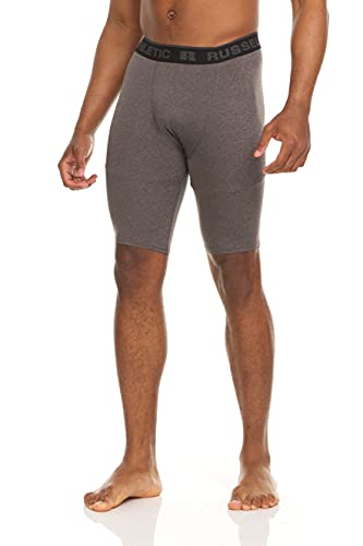 Russell Athletic Mens Dri-Power 9 Inch Compression Short, Black Heather, XX-Large