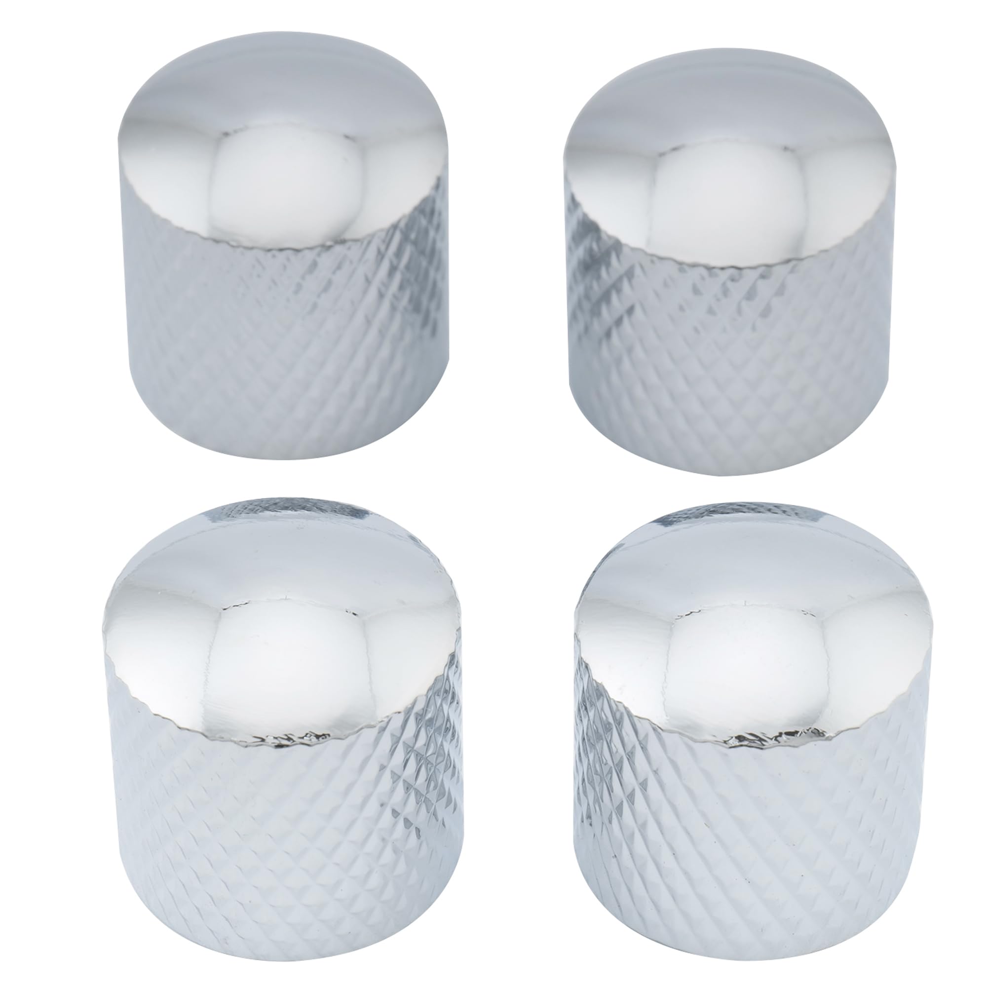 Musiclily Metric 6mm Metal Guitar Dome Knobs Volume Tone Control Knobs for Fender Telecaster Electric Guitar Precision P-Bass,Chrome (4 Pieces)