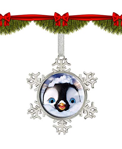 OneBee Snowflakes Custom Personalized Ornaments Christmas Ornaments Snow Flower Home Decoration (Lovely Penguin)
