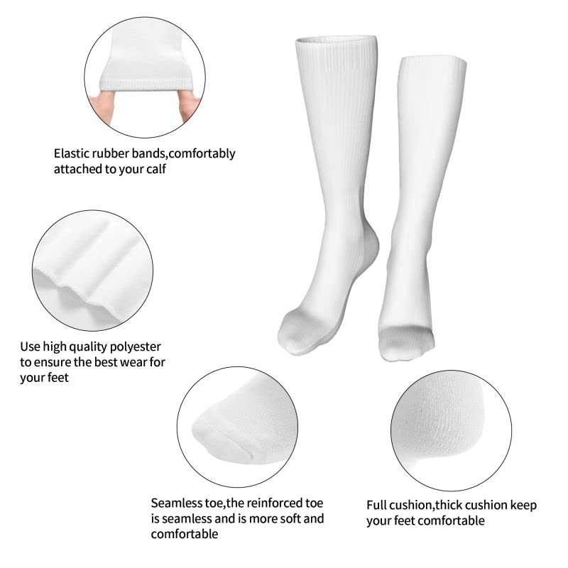 Underwater Funny Compression Socks Women and Men,Ocean Tropical Island Butterflyfish,Best for Circulation,Running,Athletic,Nurse,Travel,Blue - 20 inch