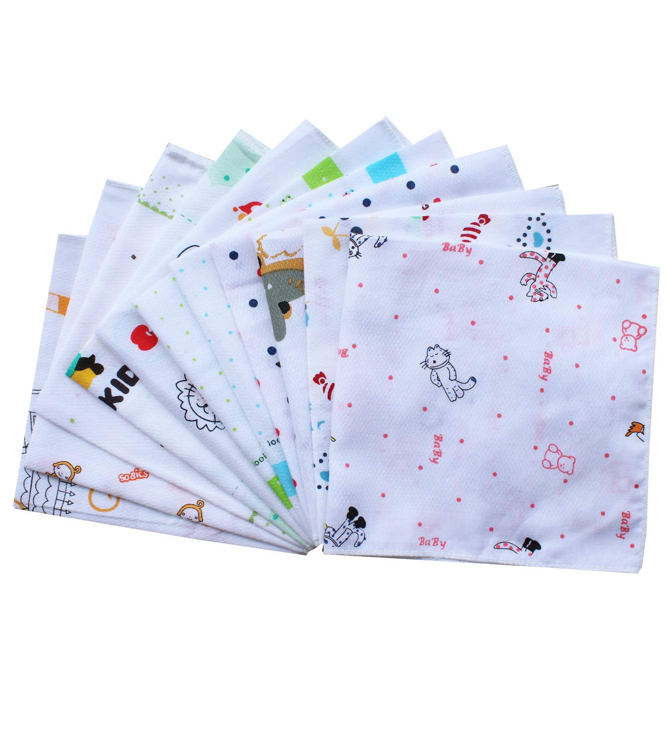 New Cute 100% Cotton Boys/Girls Hankerchiefs 35CM X 35CM Pack