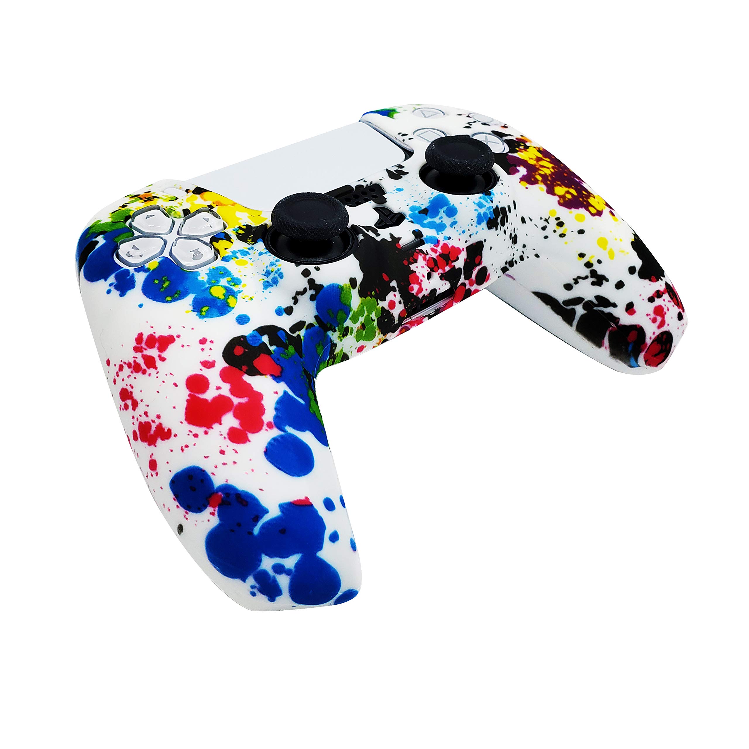PS5 Silicone Gel Grip Controller Cover Skin (PS5 Paint Splash Skin) Compatible for Sony PlayStation 5, Compatible for PlayStation 5 Accessories, Wireless Controller Protector Covers, PS5 Skin