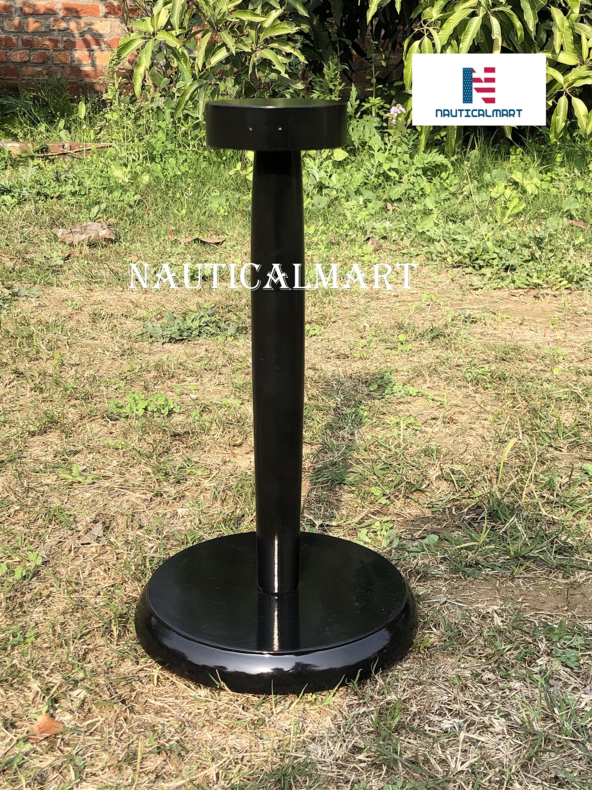 NauticalMart Medieval Armor Helmet DIsplay Stand Viking Norman Armor Spartan wooden display stand Stand in Black