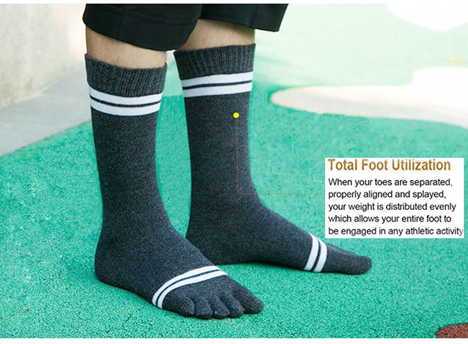 MWMart Toe Socks 5 Pack Women Men Cotton Socks Crew Five Finger Socks Running Athletic for Men Women