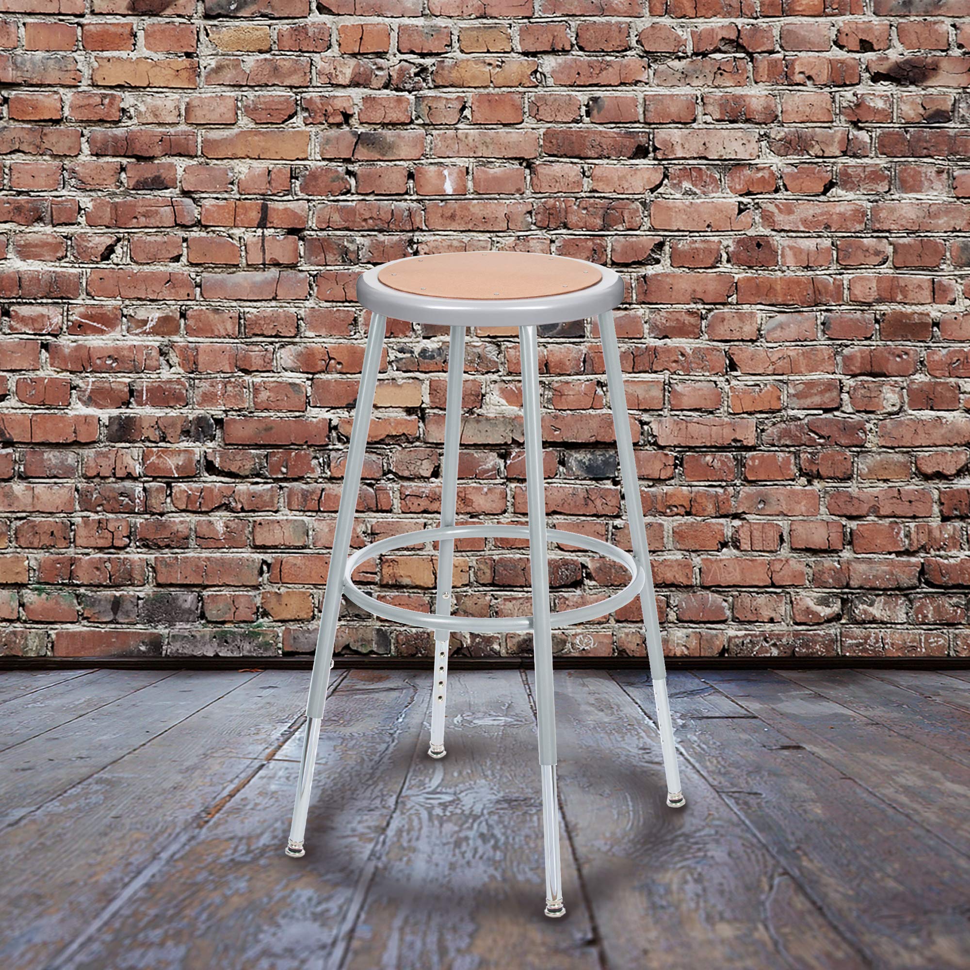 OEF Furnishings (2 Pack) Height Adjustable Grey Shop Stool, 25-32"" High (OEF6224H/2)