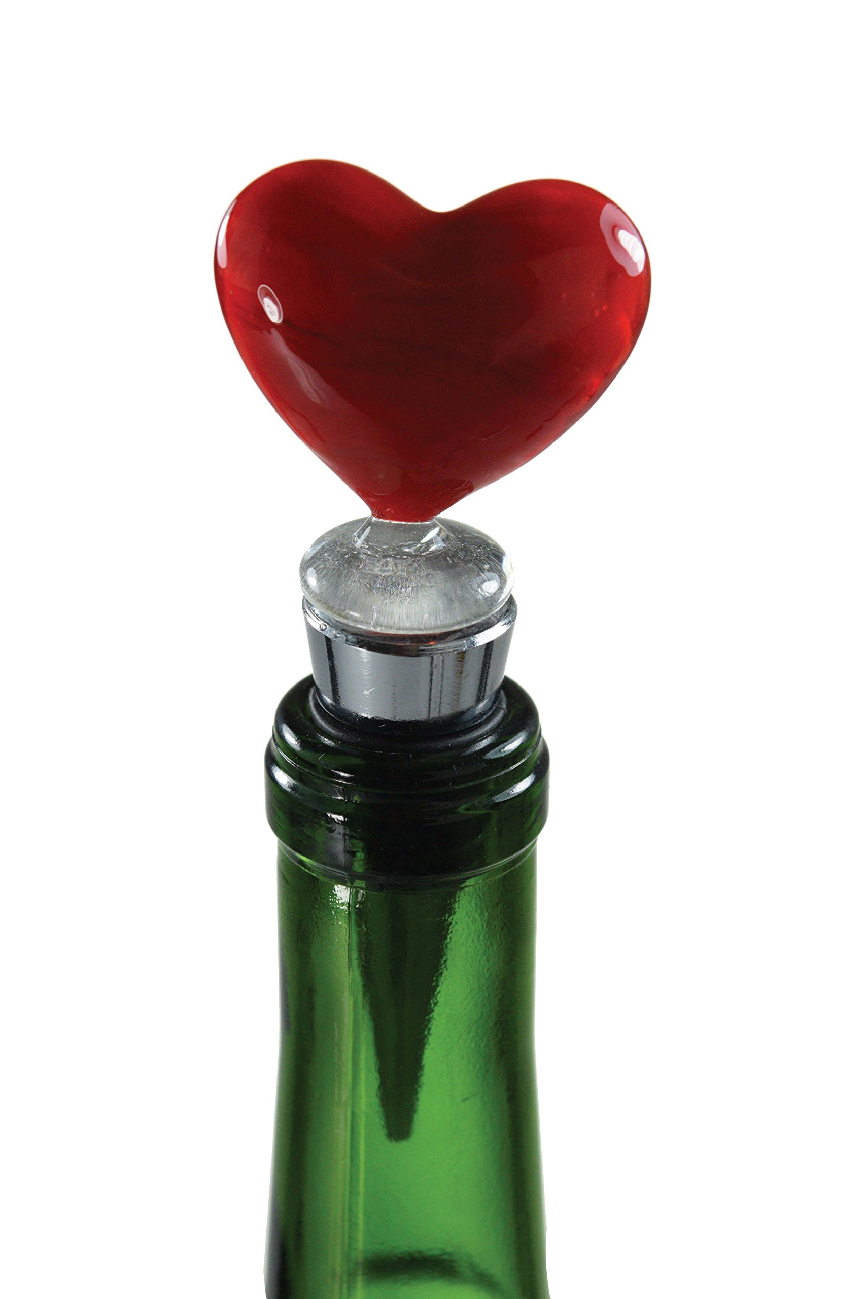 Valentine’s Day Heart Wine Stopper - Champagne/Wine Bottle Stopper, Decorative, Unique, Handmade, Eye-Catching Glass Wine Stoppers – Heart Décor, Wine Accessories Gift - Wine Corker / Sealer