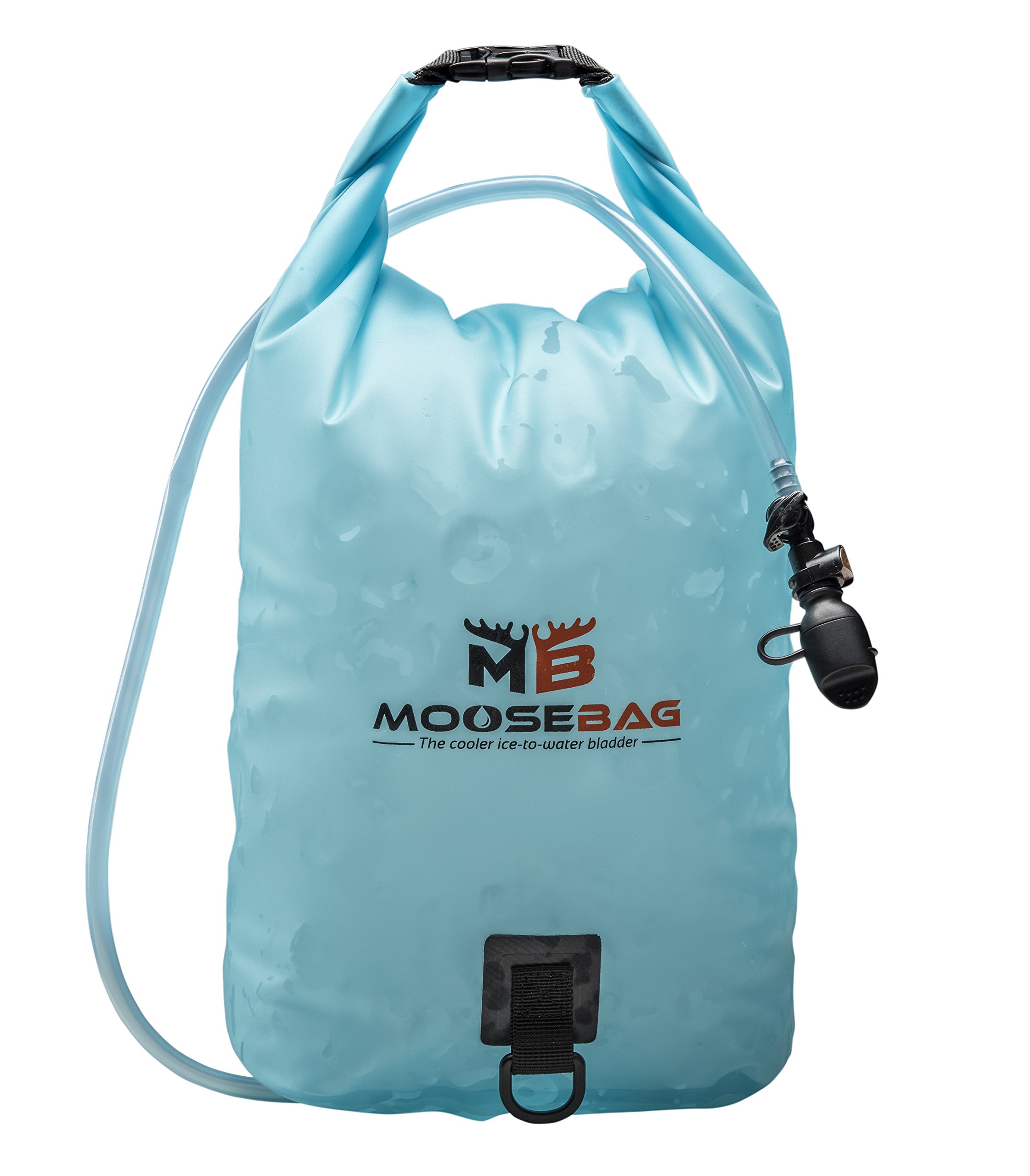 Moose Bag Collapsible Water Container and Ice Bag wtih Hydration System FREEZABLE, Portable Water Carrier, Hydration Pack and Ice Bladder for Camping, Hiking, Soccer & Football Games