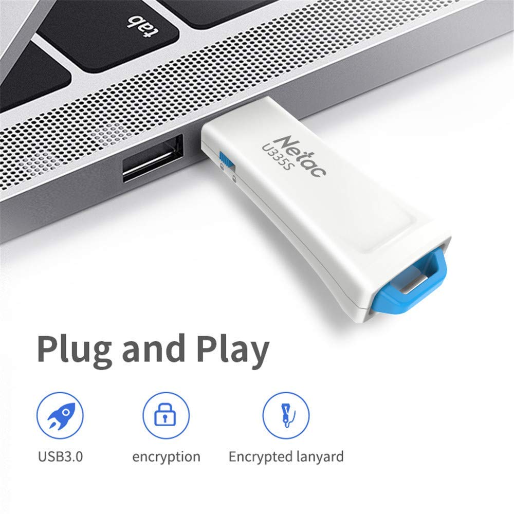 Netac 64GB USB Stick USB 3.0 Flash Drive, Up to 90MB/s, Thumb Drive for Data Storage, Pen Drive with Swivel Design, Memory Stick for External Storage Data/Computer/PC/Laptop/Sound