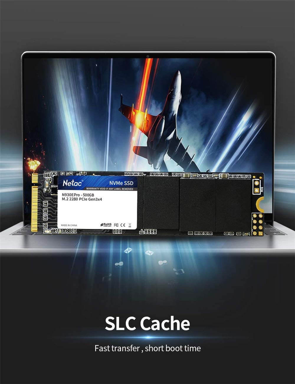 Netac SSD Internal Drive, 500GB Internal Solid State Drive, NVMe M.2 2280 PCIe Gen 3x4, M.2 SSD Read up to 1700MB/s, 3D NAND Internal SSD