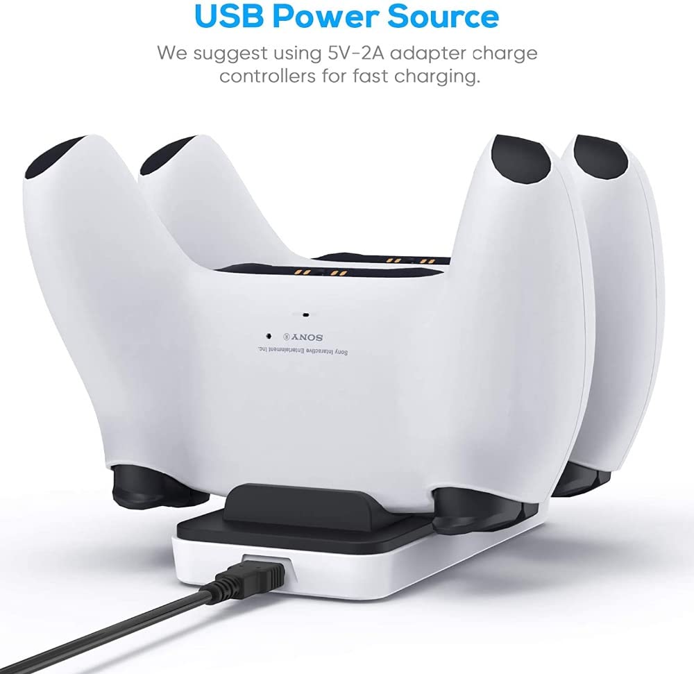 PS5 Controller Charger Dual Charging Dock Station P5 Gamepad Joystick Charging Dock for Sony Playstation 5