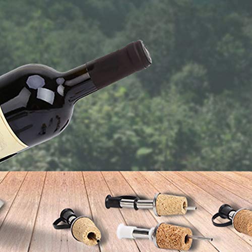YARDWE Bottle Caps 12PCS Stainless Steel Wine Pourers Liquor Pour Spouts Set Cork Design for Wine Liquor Olive Oil Coffee Syrup Vinegar Bottles