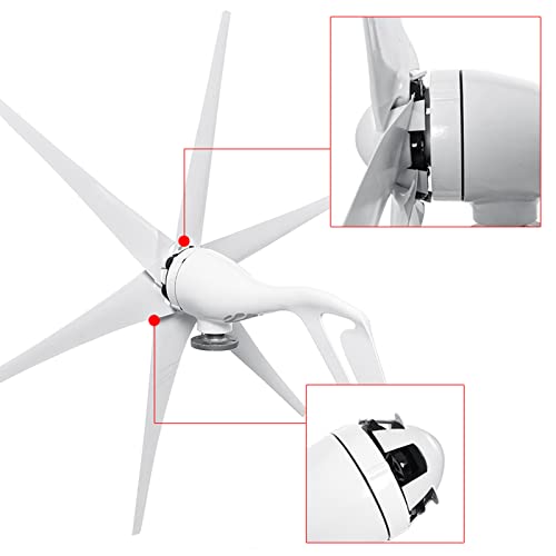 QAZNHODDS Wind Turbine Generator kit, 6000W 6 Blade Wind Industrial Machinery Equipment with Wind Boosting Controller for Terrace, Marine, Motorhome, Chalet, Boat,1,12V
